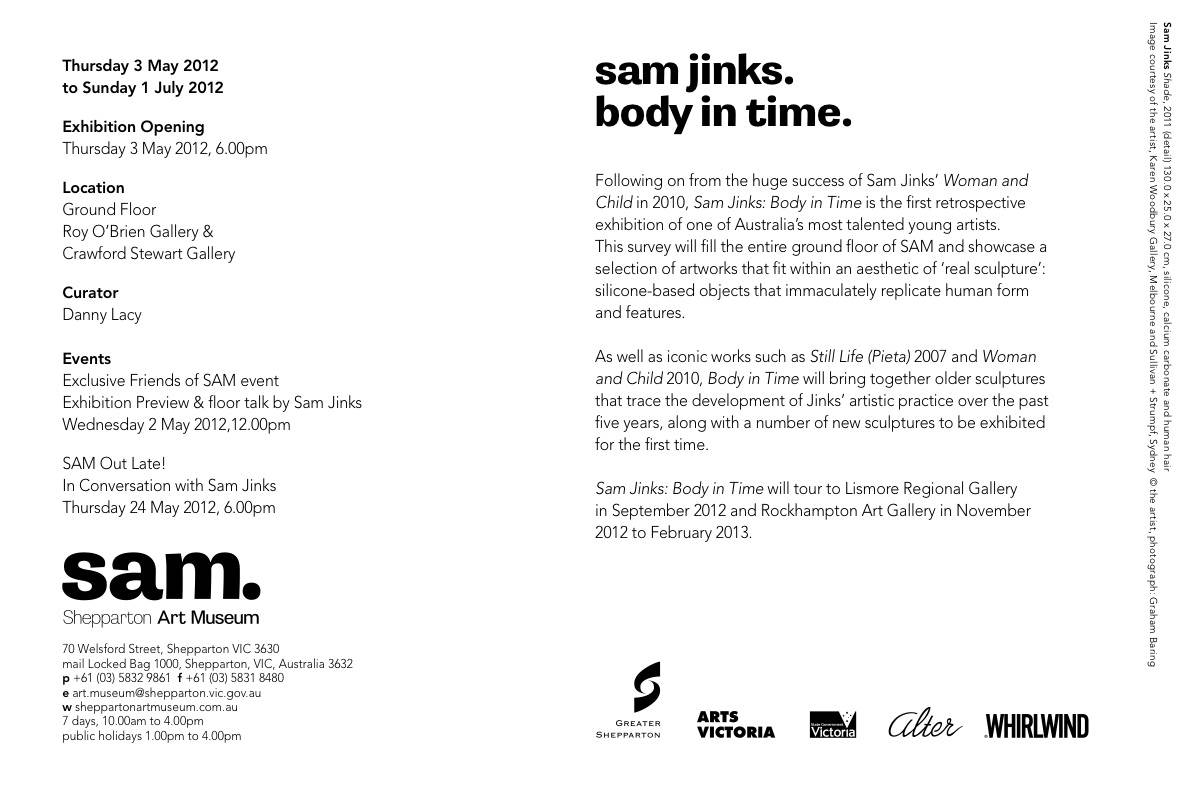 Sam Jinks Body In Time Exhibition Invite 2 Art Almanac