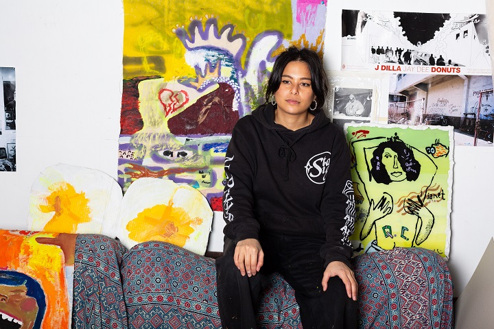 Aida Azin in studio, 2020 - Art Almanac